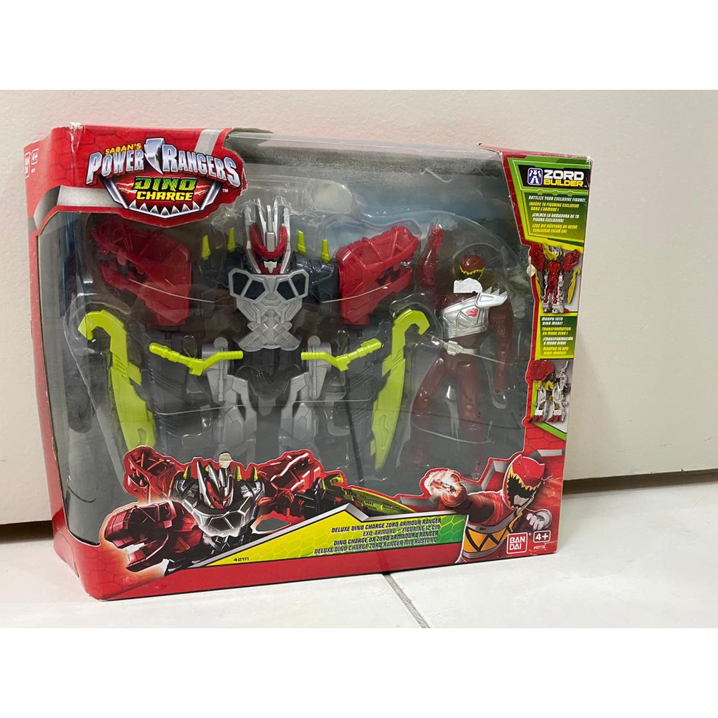Bandai power rangers deluxe Dino charge zord with armour red ranger ...