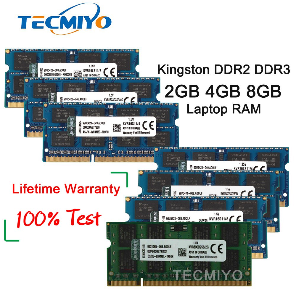 Kingston 2GB/4GB/8GB PC2 PC3 6400S 10600S 12800S 12800 DDR2 DDR3 DDR3L ...