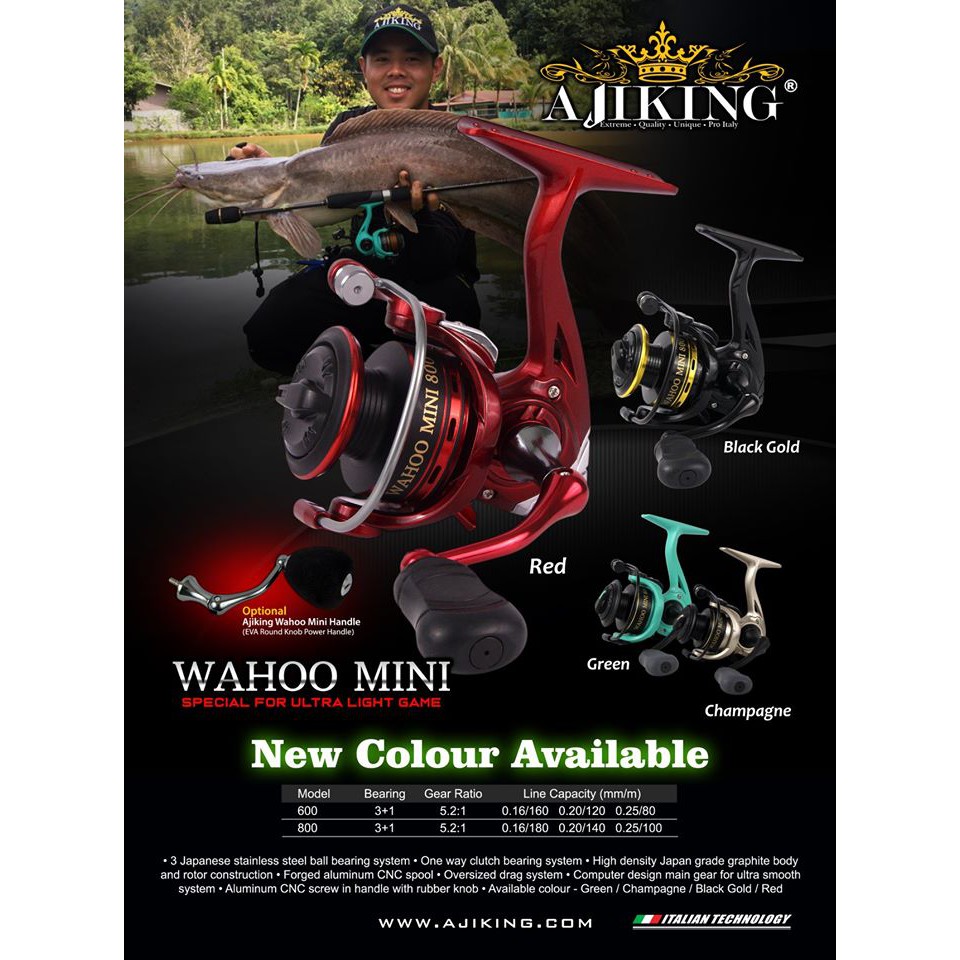 Ajiking Wahoo Mini 600 Ultralight Spinning Reel | Shopee Malaysia
