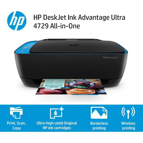 HP DeskJet Ink Advantage Ultra 4729 All in One Wireless Printer Print copy scan WiFi Two sided printing Shopee Malaysia