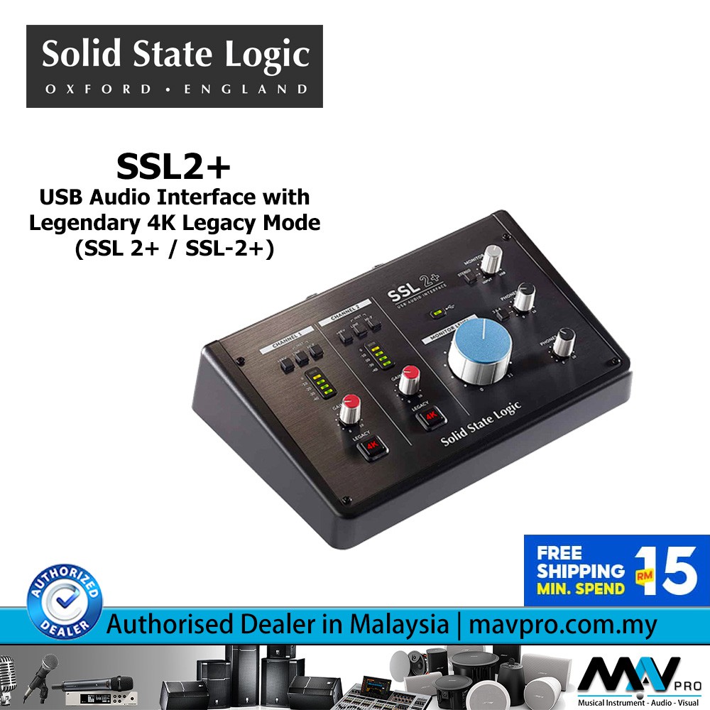 Solid State Logic SSL2+ USB Audio Interface with Legendary 4K Legacy Mode (SSL 2+ / SSL-2 ...