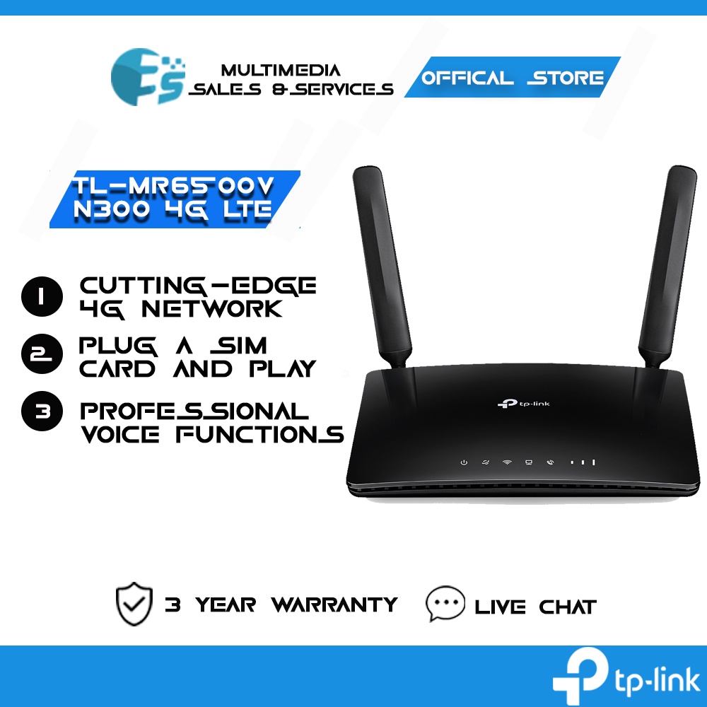 TP-LINK WL N300 4G LTE Telephony TL-MR6500v Wi Fi Router | Shopee Malaysia