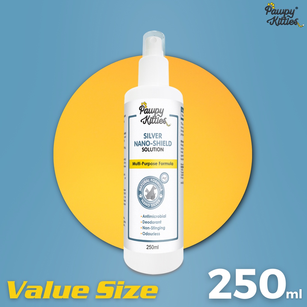 Pawpy Kitties Silver Nano-Shield Solution (60ml/250ml) - For Wound ...