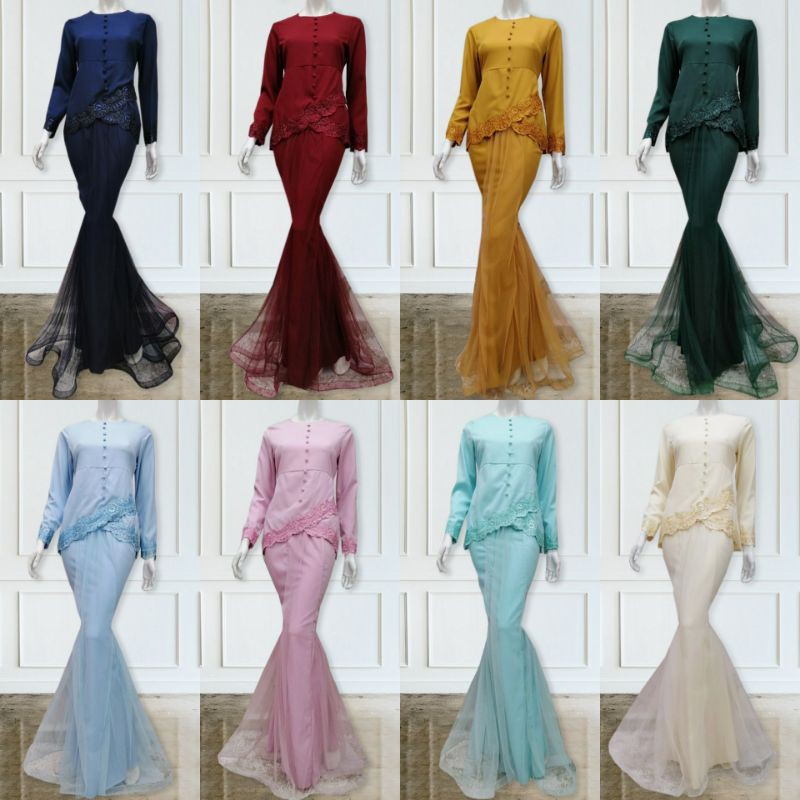 ELLE KURUNG MODEN KAIN CUTTING MERMAID | Shopee Malaysia