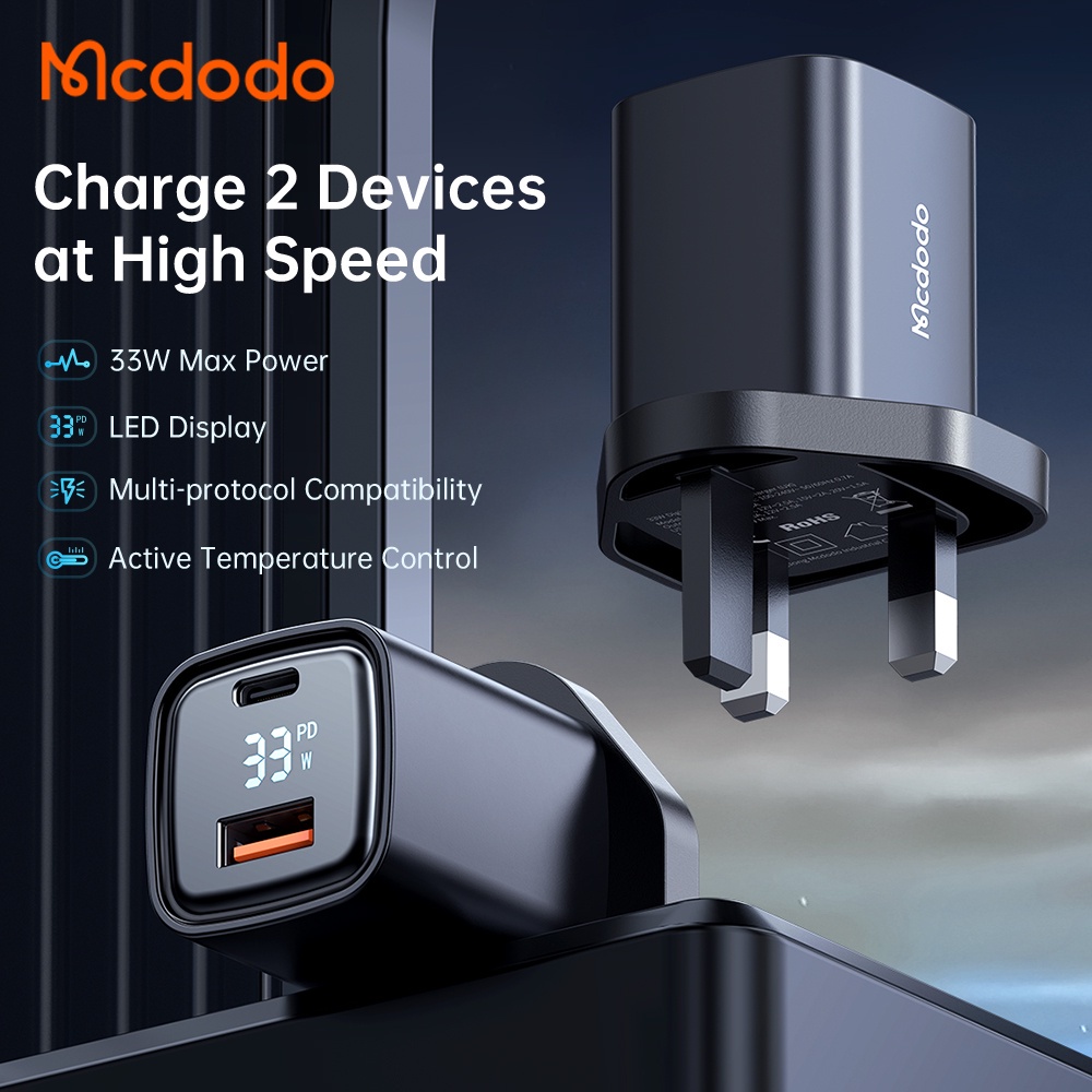 MCDODO CH-1691 33W Fast Charger Adapter / PD + QC Super Fast Quick ...