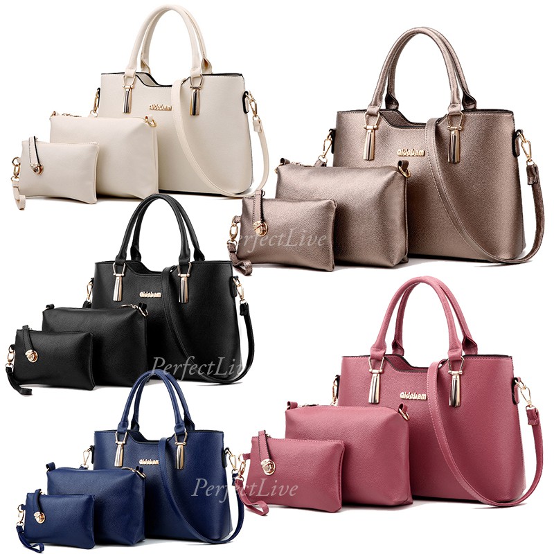 Perfectlive Aidebam 3 PCS Set Handbag Women Smart Elegant Tote Sling ...