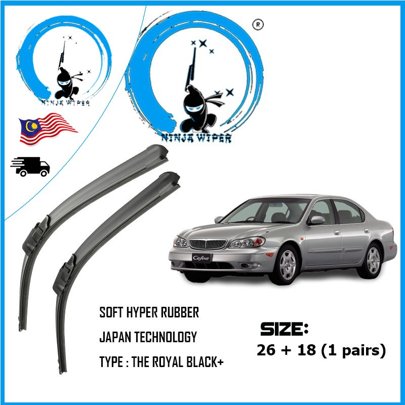 🇯🇵 Ninja Wiper The Royal black+🇯🇵 NISSAN CEFIRO A33 (26"+18" 1PAIR) Car ...