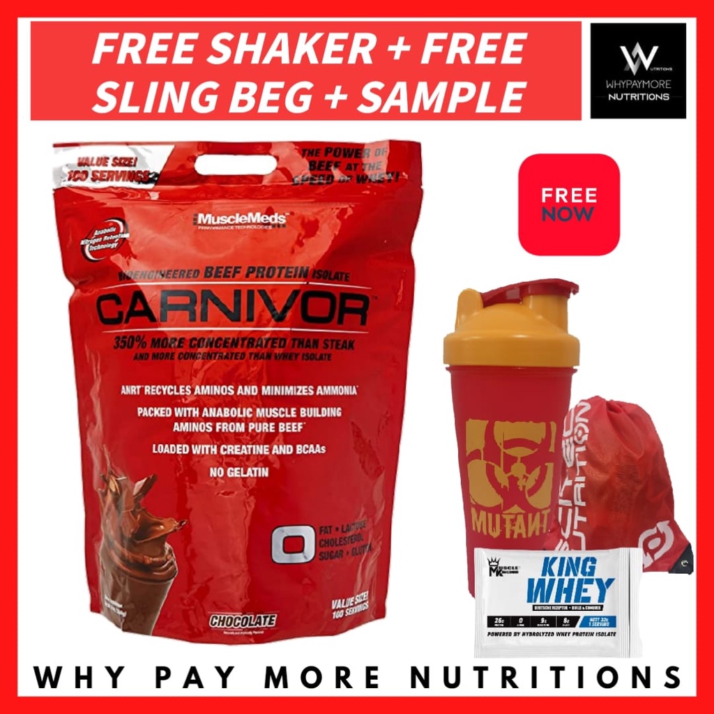 Musclemeds Carnivor 8lbs (Free Shaker + Sling Beg + Sample) - On Whey ...