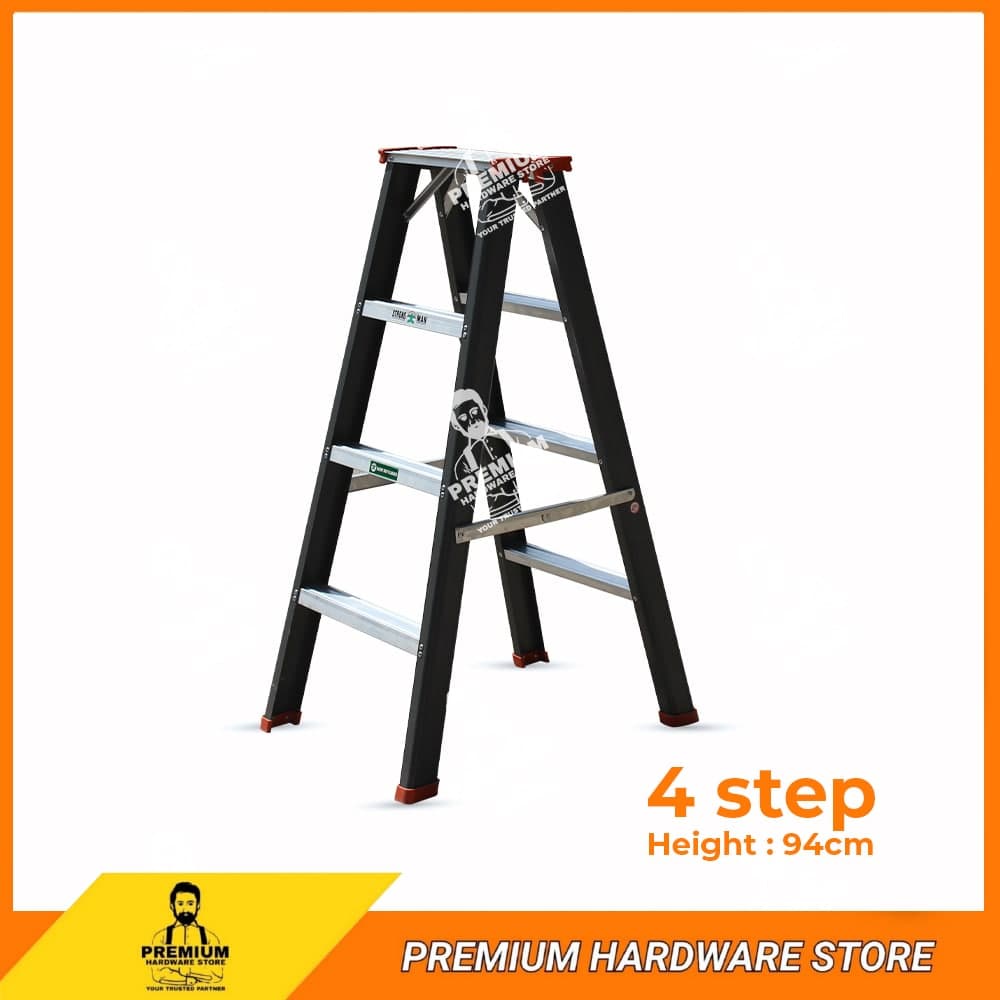PREMIUM 4 Steps Aluminum Heavy Duty Double Sided Ladder Tangga Lipat ...