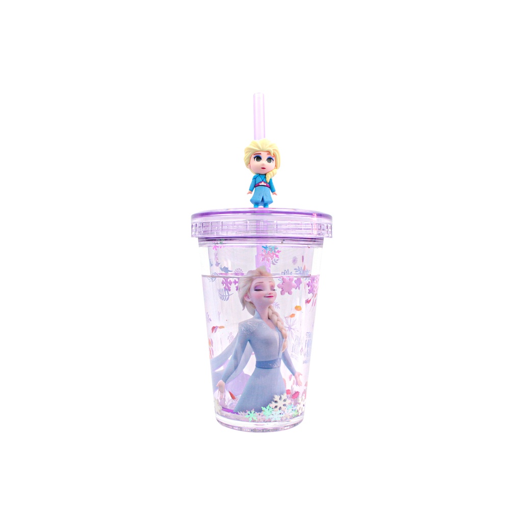 Disney Frozen Elsa 3D Sequin Floating Cup With Straw (320ml) | Shopee ...