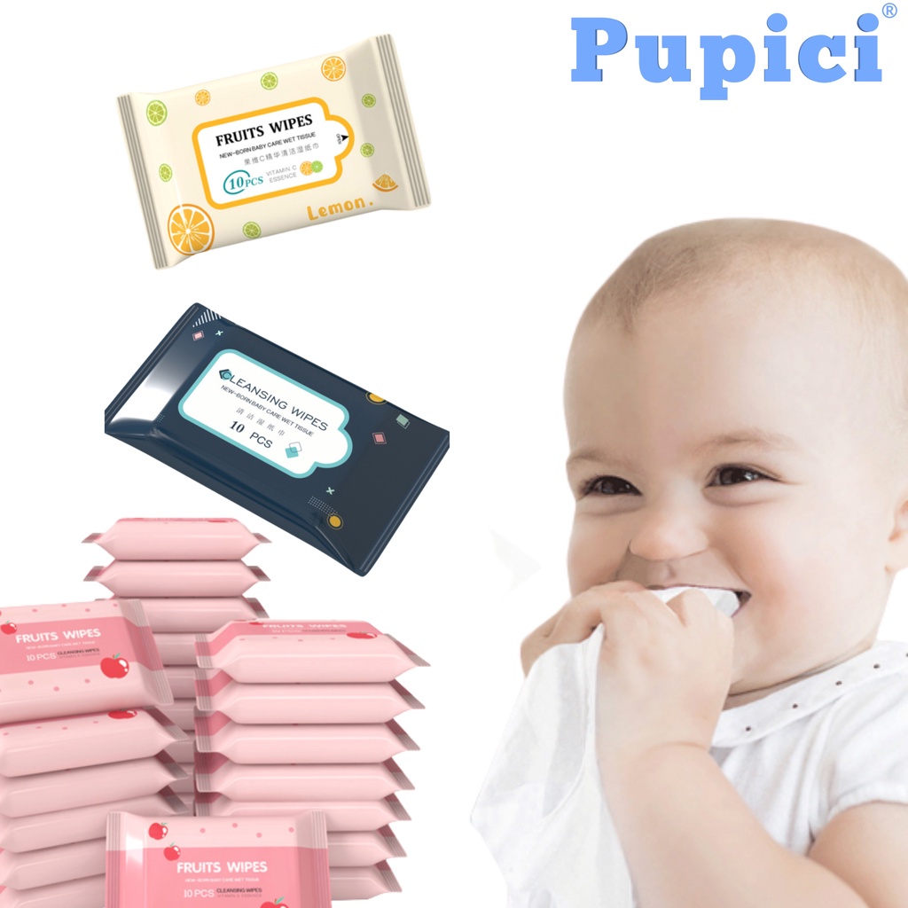 🔥 READY STOCK 🔥 10 pcs Baby Wet Tissue | Antibacterial Baby Wipes ...