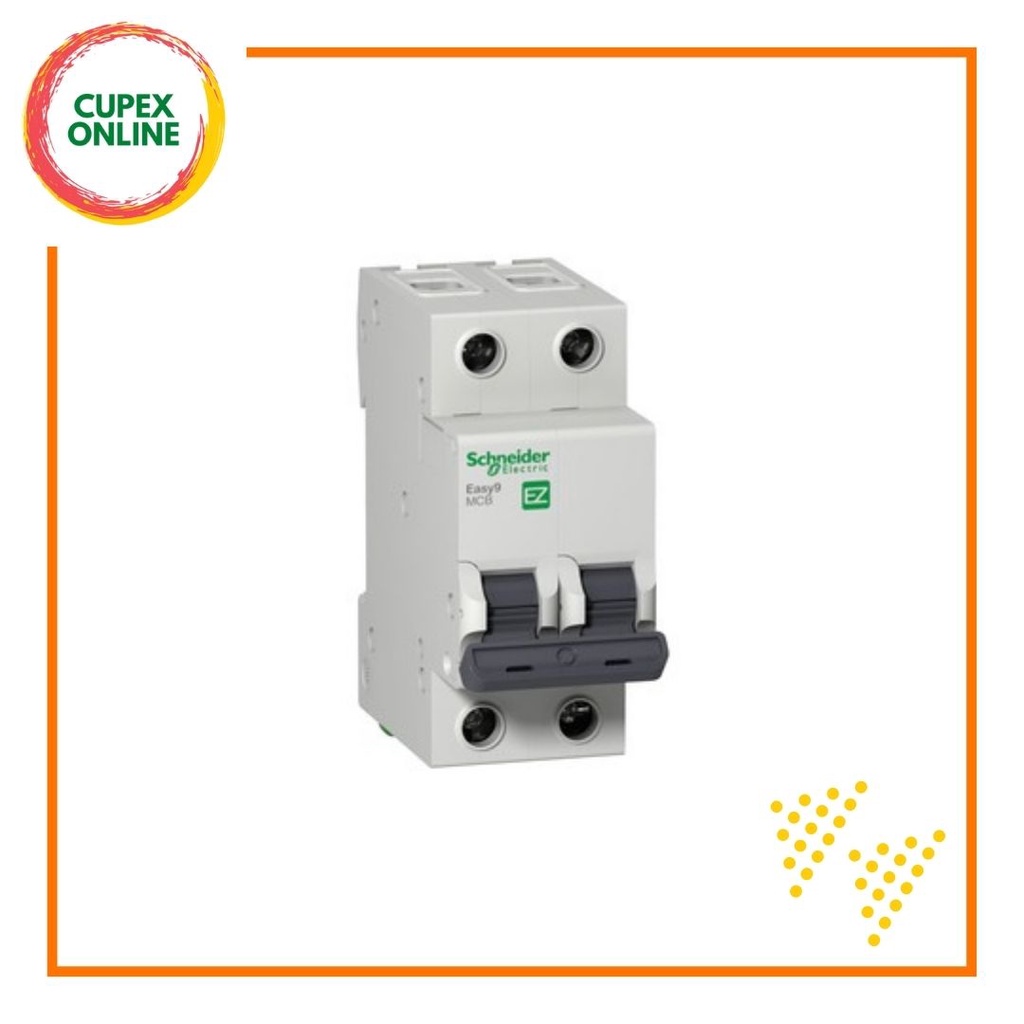 Schneider Electric Easy9 2 Poles MCB 4.5kA Type C (cupex) | Shopee Malaysia