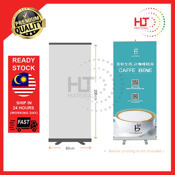 Roll Up Banner Screen Poster Bunting Promotional Stand 80 x 200 cm ...
