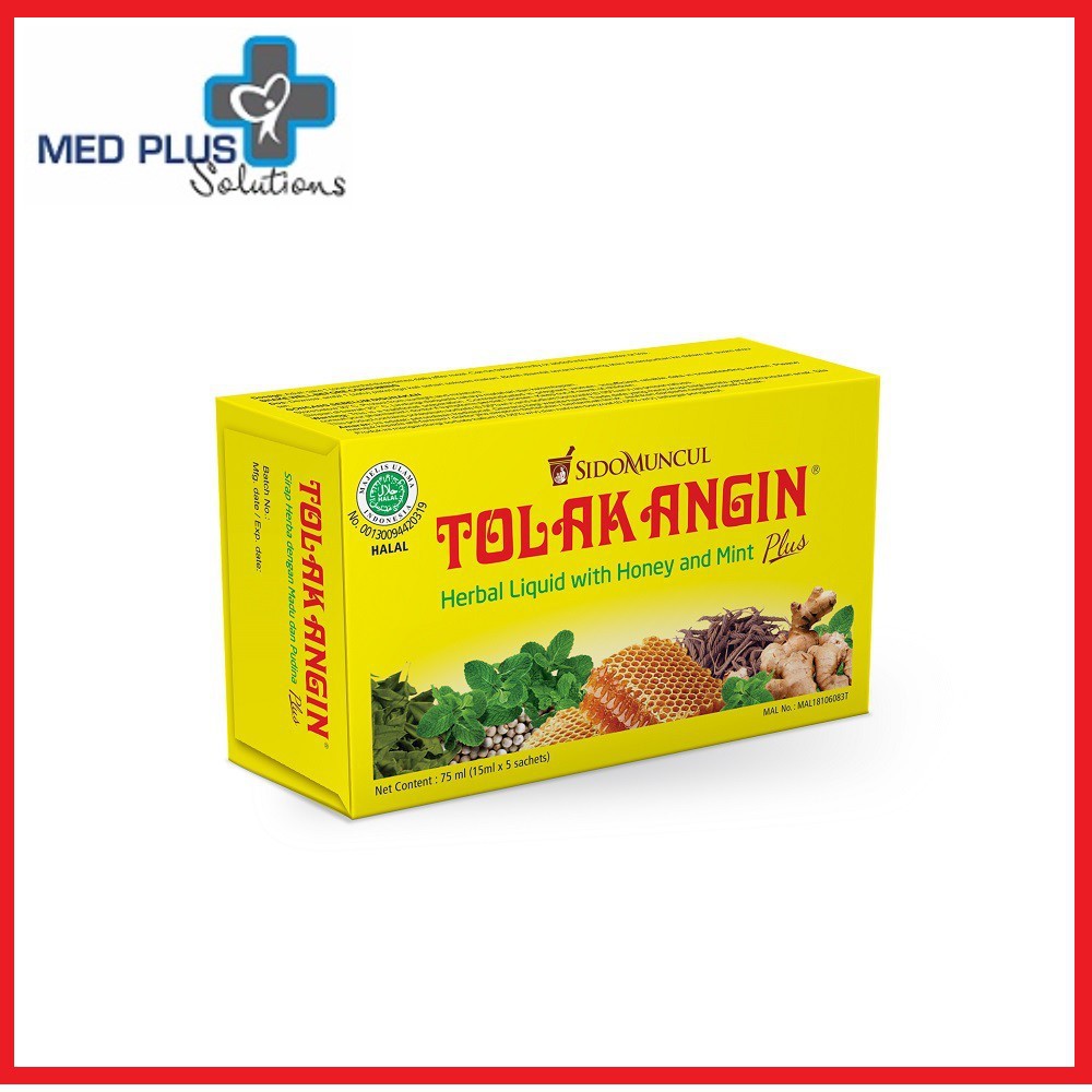 Tolak Angin Herbal Liquid With Honey And Mint Plus Halal 15ml X 5 Sachets Exp 52025