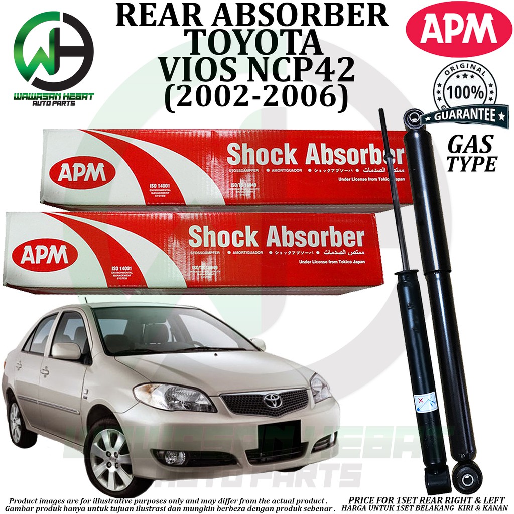 Toyota Vios NCP42 Rear Gas Shock Absorber APM *Original* (2003-2006 ...