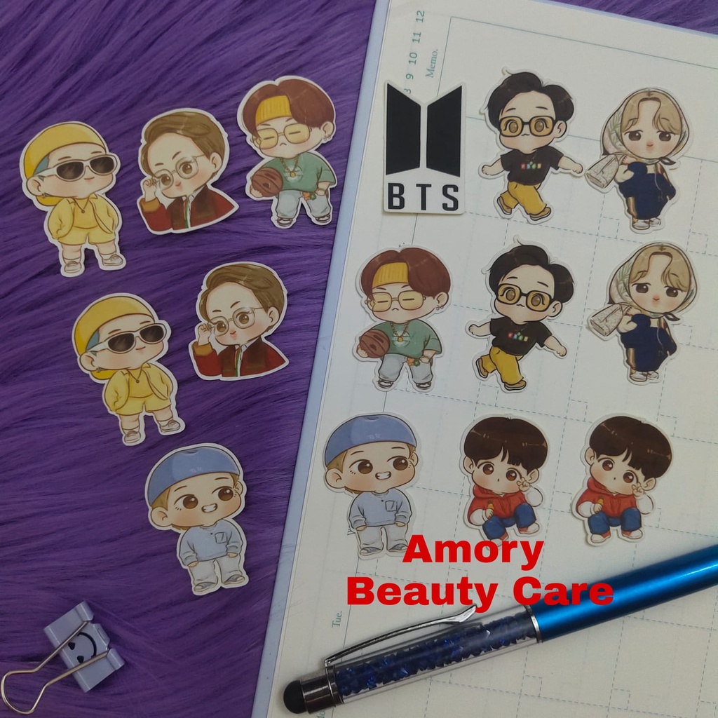 Bts Chibi Sticker Pack Dynamite Edition / BTS Aesthetic Sticker / BT21 ...