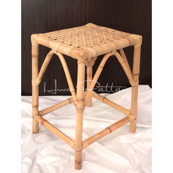 Handcrafted rattan high stool / Bar stool rattan woven / Kerusi tinggi ...