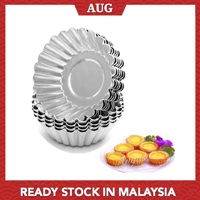 10pcs Egg Tart Mold Cake Aluminum Alloy Tart Mould Baking Tool Cupcake ...