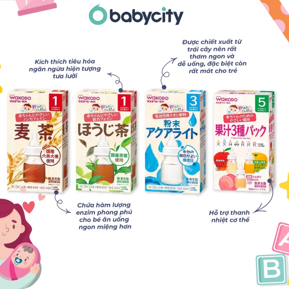 Wakodo Japanese fruit tea for babies from 5 months old (new date 2023 ...