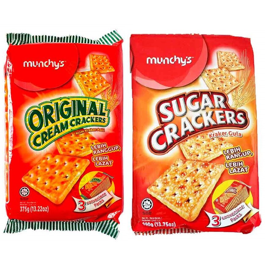Munchy’s Original Cream Crackers 375g / Sugar Crakers 390g | Shopee ...