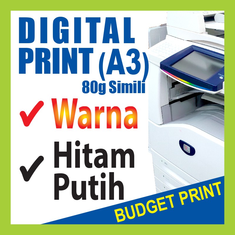 Digital Print A3, Laser (80g Simili) #Document, Booklet, Risalah ...