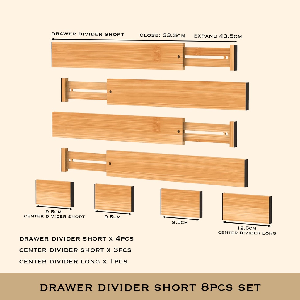 (Anti Slip) Adjustable Drawer Divider, Expandable Compartment Divider ...