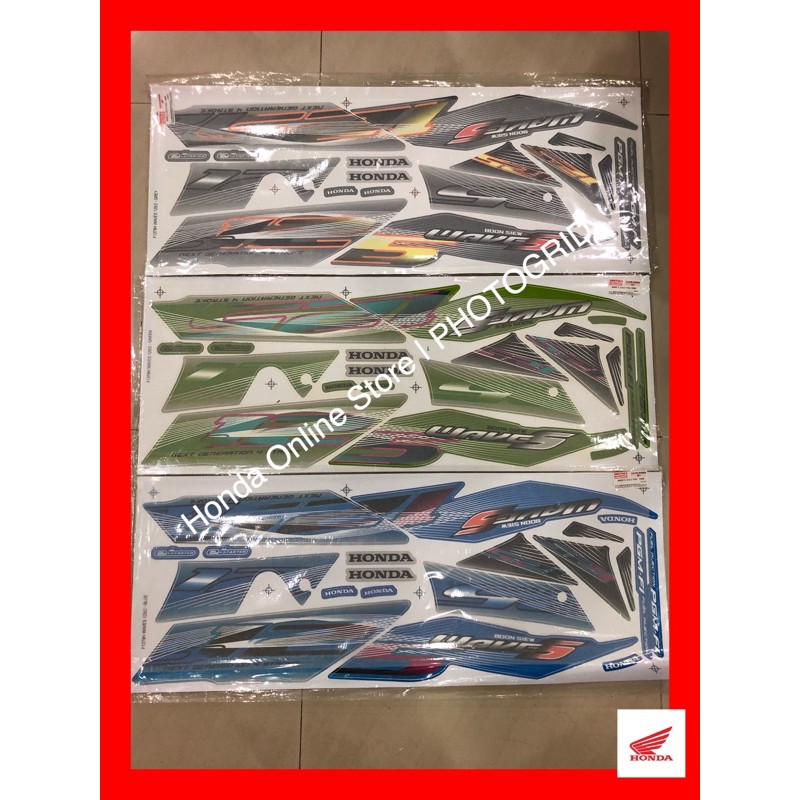 Stripe sticker cover set Honda Wave 125S (2) MORITAKA Wave 125 S ...