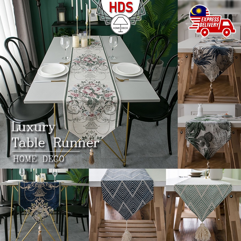 HDS Premium Luxury European Style Table Runner with Tassel 🌟 for Dining ...