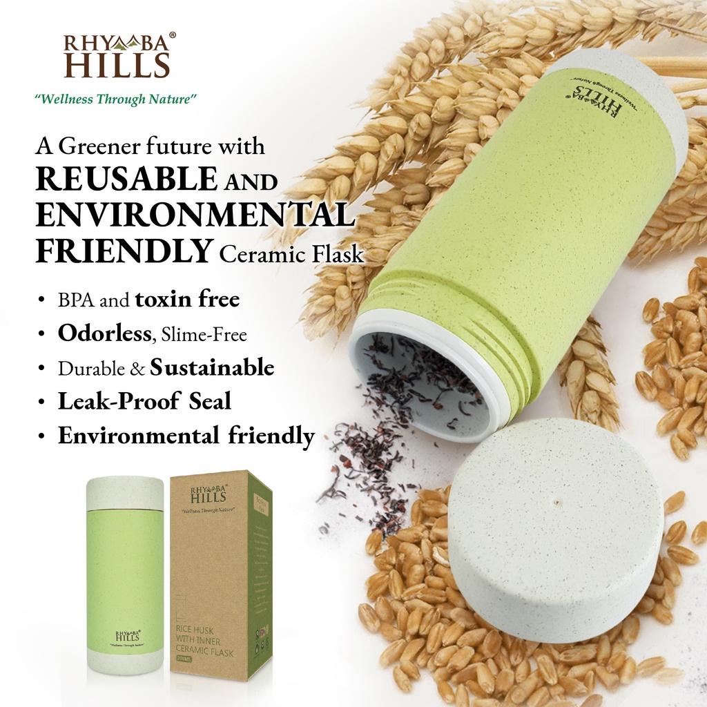 Rhymba Hills Eco-Friendly Rice Husk Flask with Inner Ceramic Wall ...