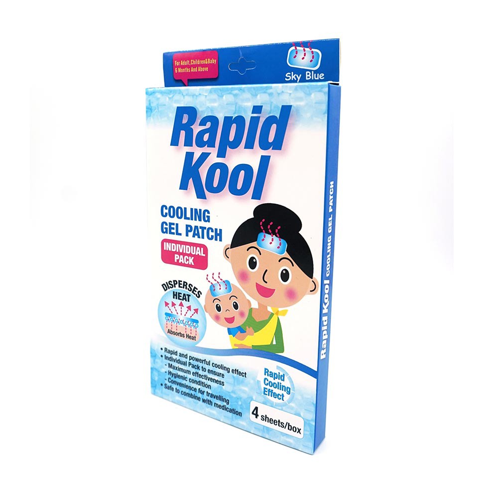 Rapid Kool Cool Fever Cooling Gel patch for kids & adult 4 sheet per ...