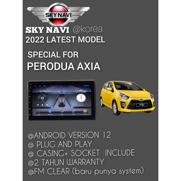 PERODUA AXIA SKY NAVI HIGH SPEC CAR ANDROID PLAYER | Shopee Malaysia
