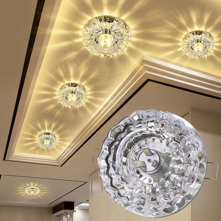 Crystal spotlight LED ceiling light embedded living room downlight ...