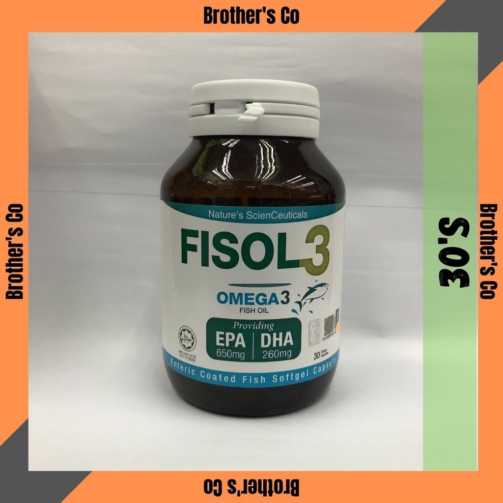 FISOL 3 Omega-3 Fish Oil [EPA 650mg + DHA 260mg] *Bundle 30's / 100's ...