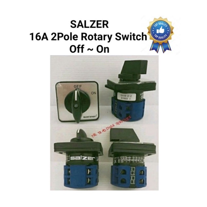 SALZER Rotary Switch 16A 2pole OFF~ON Isolator / Selector Switch (MODEL ...