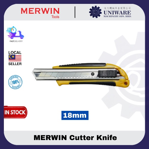🔥100% ORIGINAL🔥 MERWIN Auto Lock Cutter Knife - 18mm | Shopee Malaysia