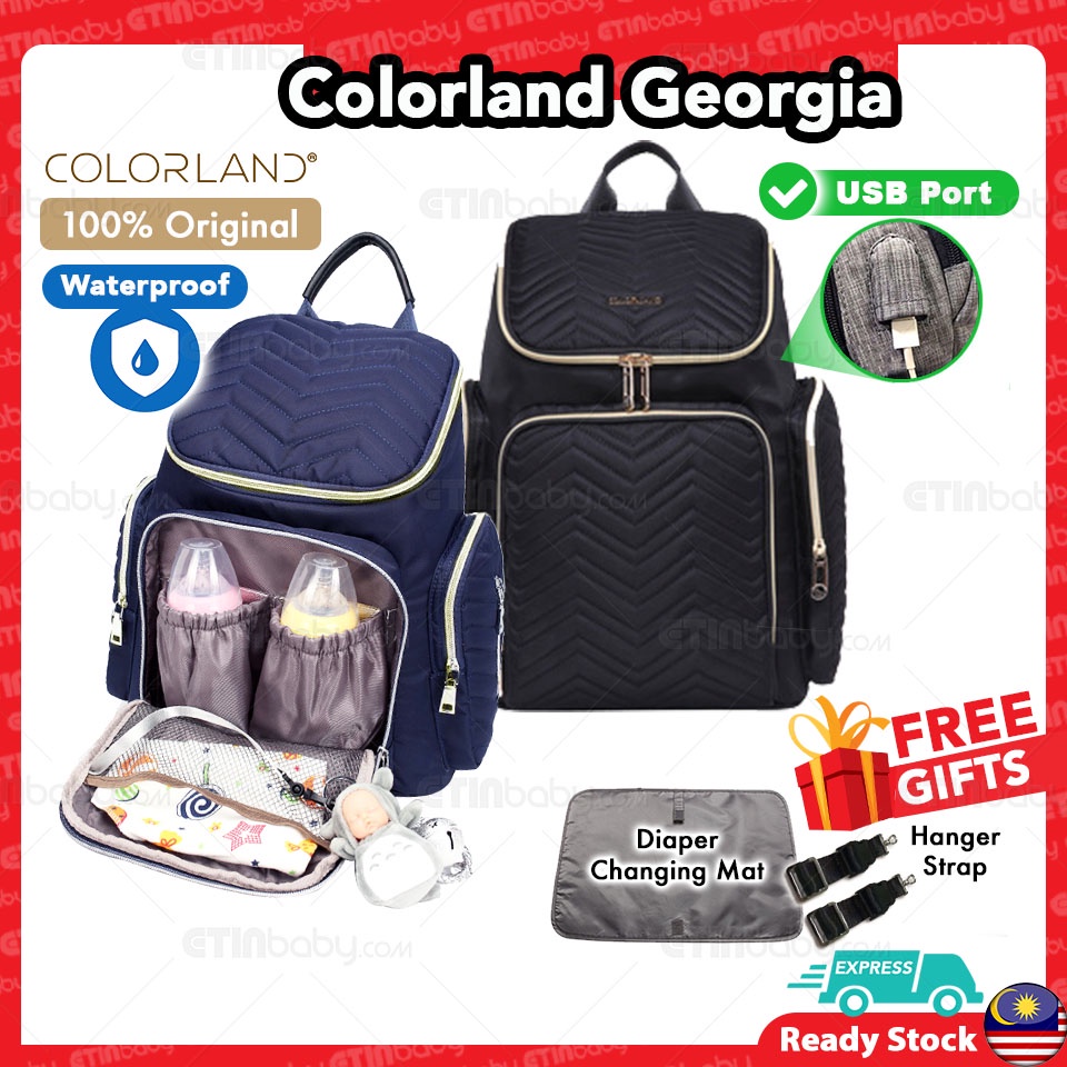 COLORLAND Georgia Diaper Backpack Baby Nappy Changing Bag Mommy Beg ...