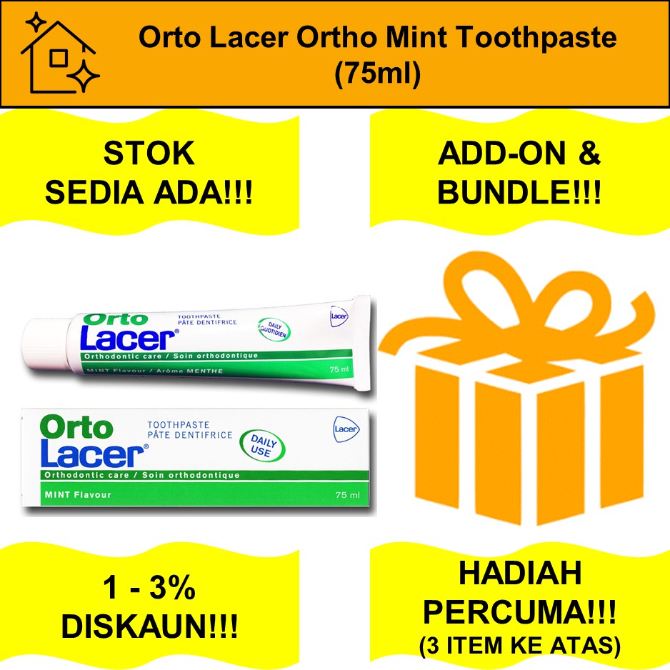 [𝗥𝗘𝗔𝗗𝗬 𝗦𝗧𝗢𝗖𝗞] Orto Lacer Orthodontic Mint Toothpaste (75ml ...