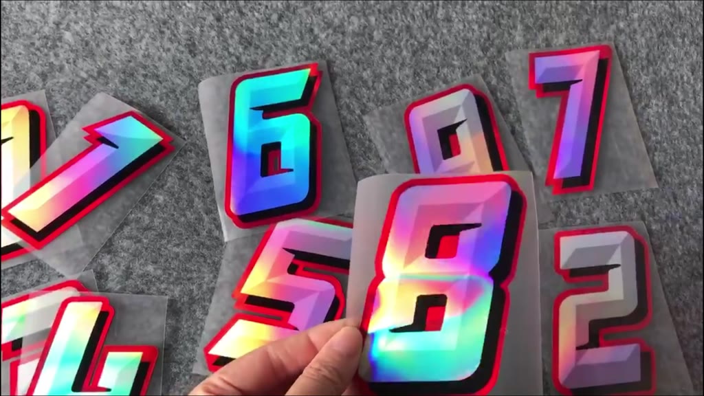 Motorcycle Reflective Racing Number Stickers DIY Laser Number Decals ...