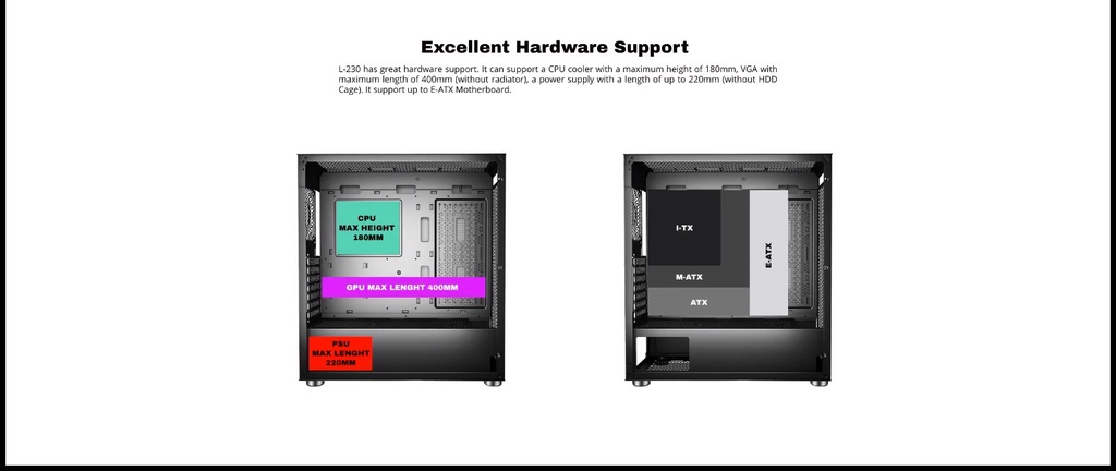 Invasion L230 (ATX Gaming Case) + FREE 9 AURORA RGB FAN | Shopee Malaysia