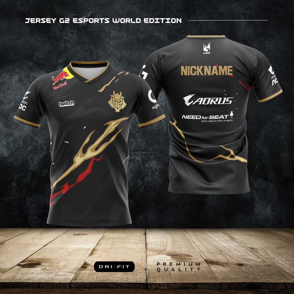 GAMING T-SHIRT JERSEY G2 ESPORTS WORLD EDITION | Shopee Malaysia