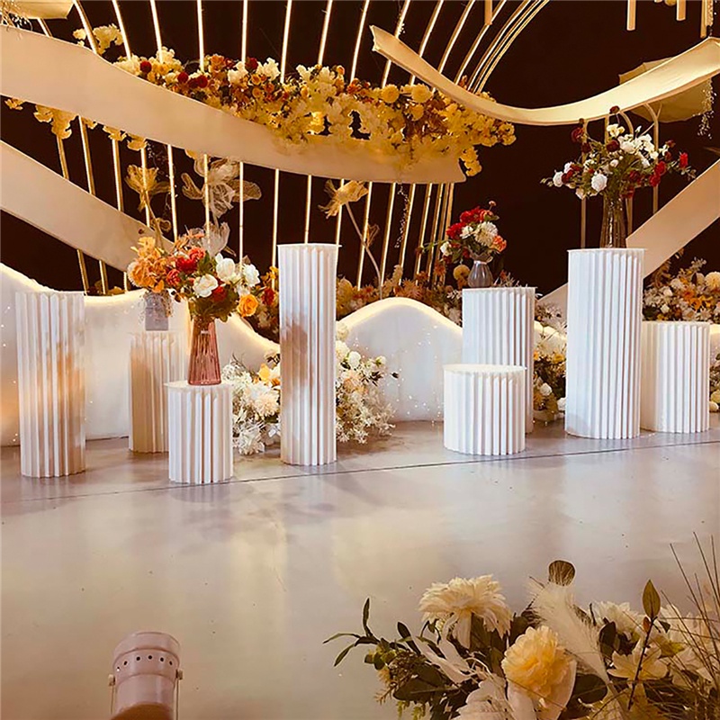 Wedding Props Stage Origami Round Pillar Cake Dessert Table Folding ...