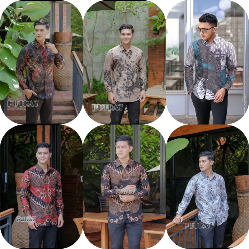 KEMEJA Men's modern Batik Shirt Long Sleeve M L XL Classic modern motif ...