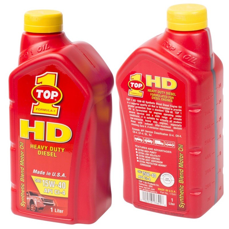 17641 Top 1 HD 15W-40 Synthetic Blend Diesel Engine Oil (1 liter ...