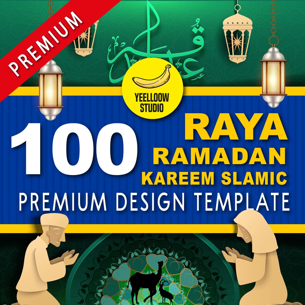100 Hari Raya Premium design templet - AI/ Vector/ Adobe Illustrator ...