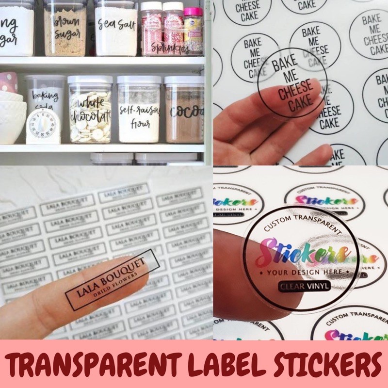 TRANSPARENT VINYL STICKERS | clear labeling, kitchen CUSTOMIZED | SOLD ...