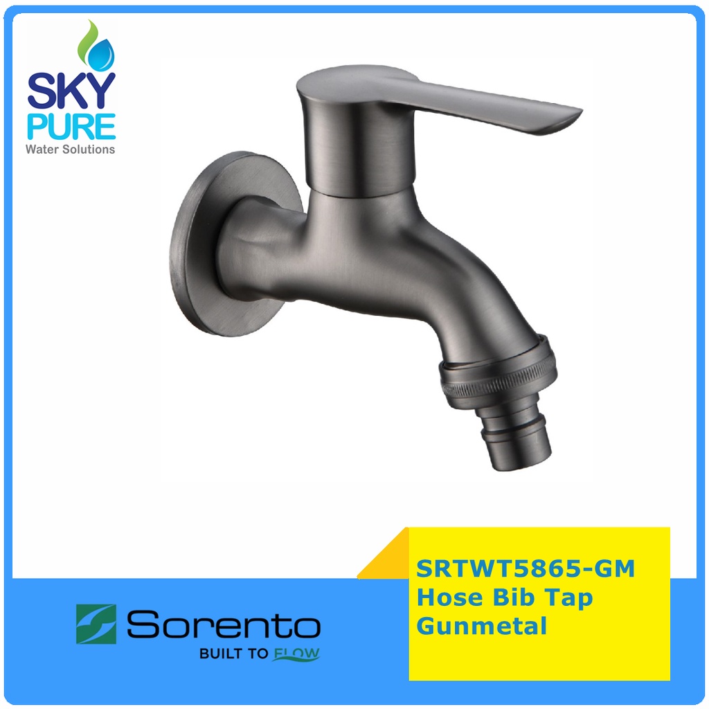 SORENTO Gunmetal Tap Fittings Basin Tap SRTWT5867-GM Washing Machine Tap SRTWT5865-GM Two Way ...