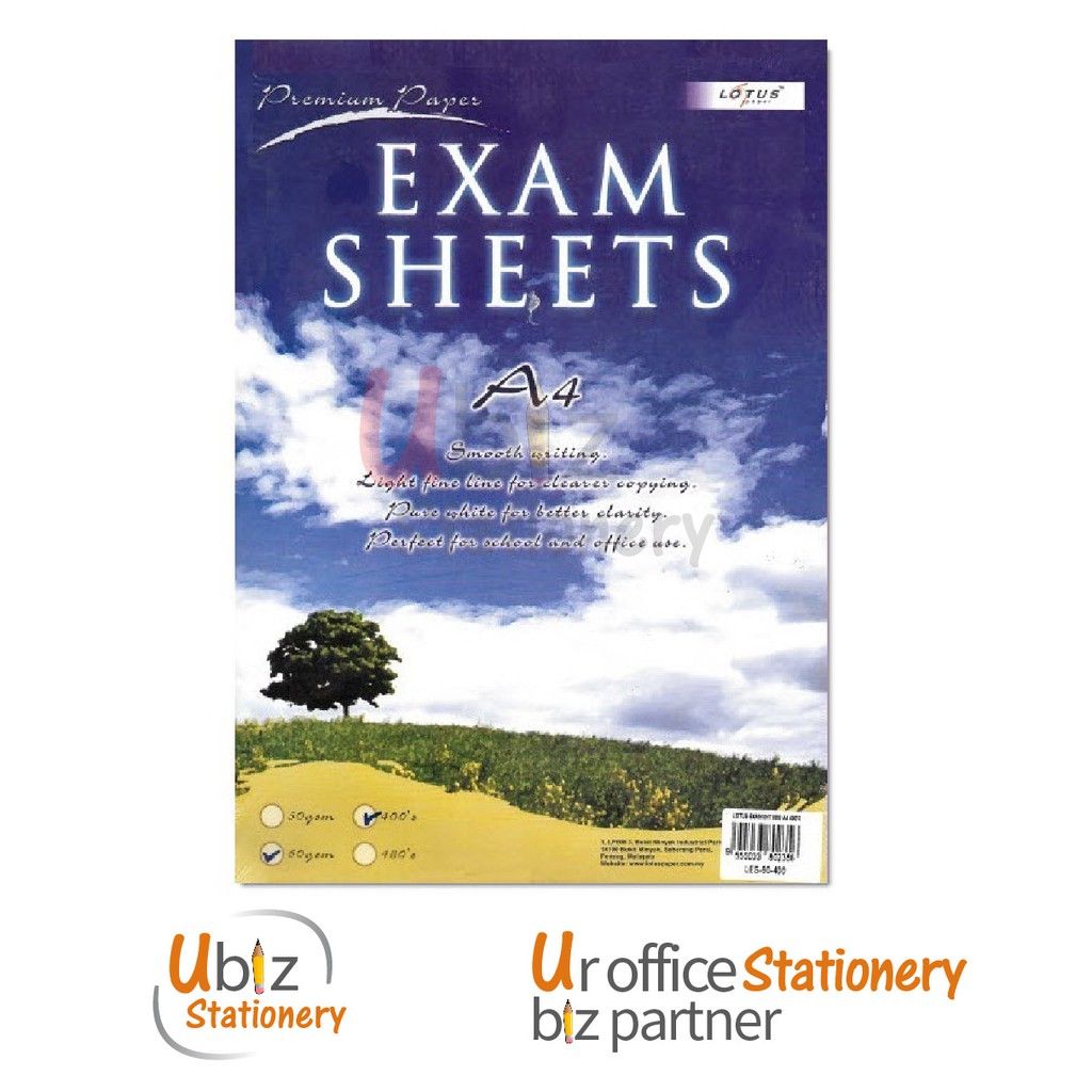 Exam Sheets A4 60gsm (400 sheets/pack) | Shopee Malaysia