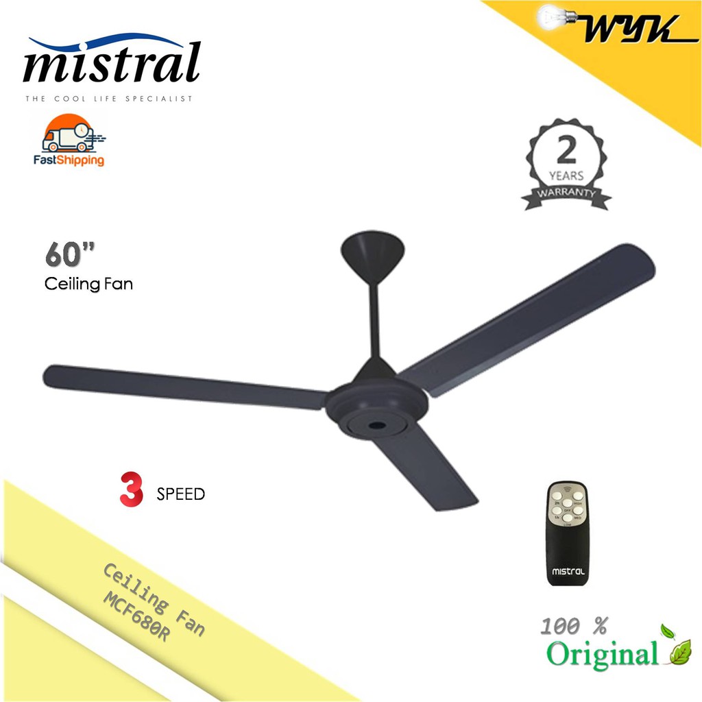 Mistral 60" 3 Blade Ceiling Fan MCF680R | Shopee Malaysia