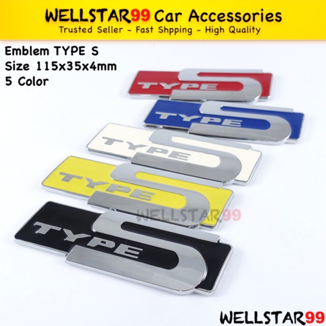 Honda Type S Emblem Logo Sticker 5 Color Civic City Jazz | Shopee Malaysia