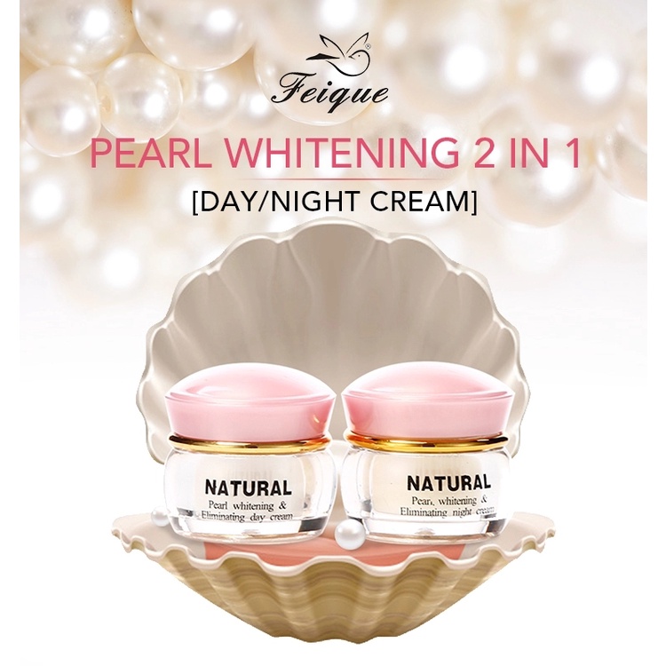 Feique Natural Pearl Cream Set, Whitening, Anti-Aging, Updated Solution ...
